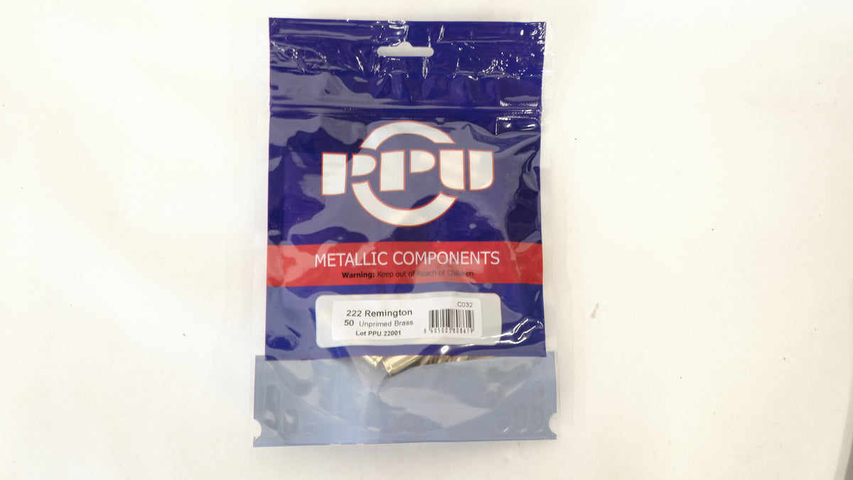 PPU 222 Remington Brass Bag of 50. - Reloading Brass at GunBroker.com ...